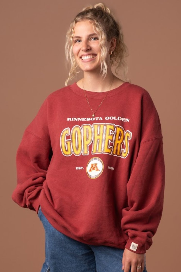 Gophers Vintage Oversized Crew - Upcoming – Fan Girl Clothing